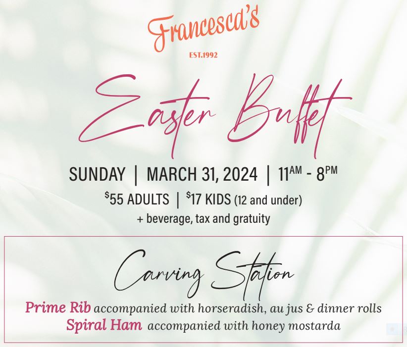 Francesca’s Famiglia offering a special Easter menu | The Barrington ...